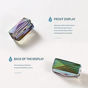 FZQ ZYYWL150Pcs Crystal Glass Beads Bar Cuboid Tube Straight Spacer for Bracelet Necklace Jewelry Making DIY Crafting Findings - 12x6mm (12x6mmCubeGlassBeads)