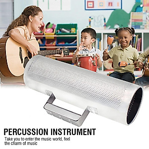 Merengue Guiro,Guiro Instrument, Stainless Steel Metal Guiro Musical Percussion Instrument with Scraper
