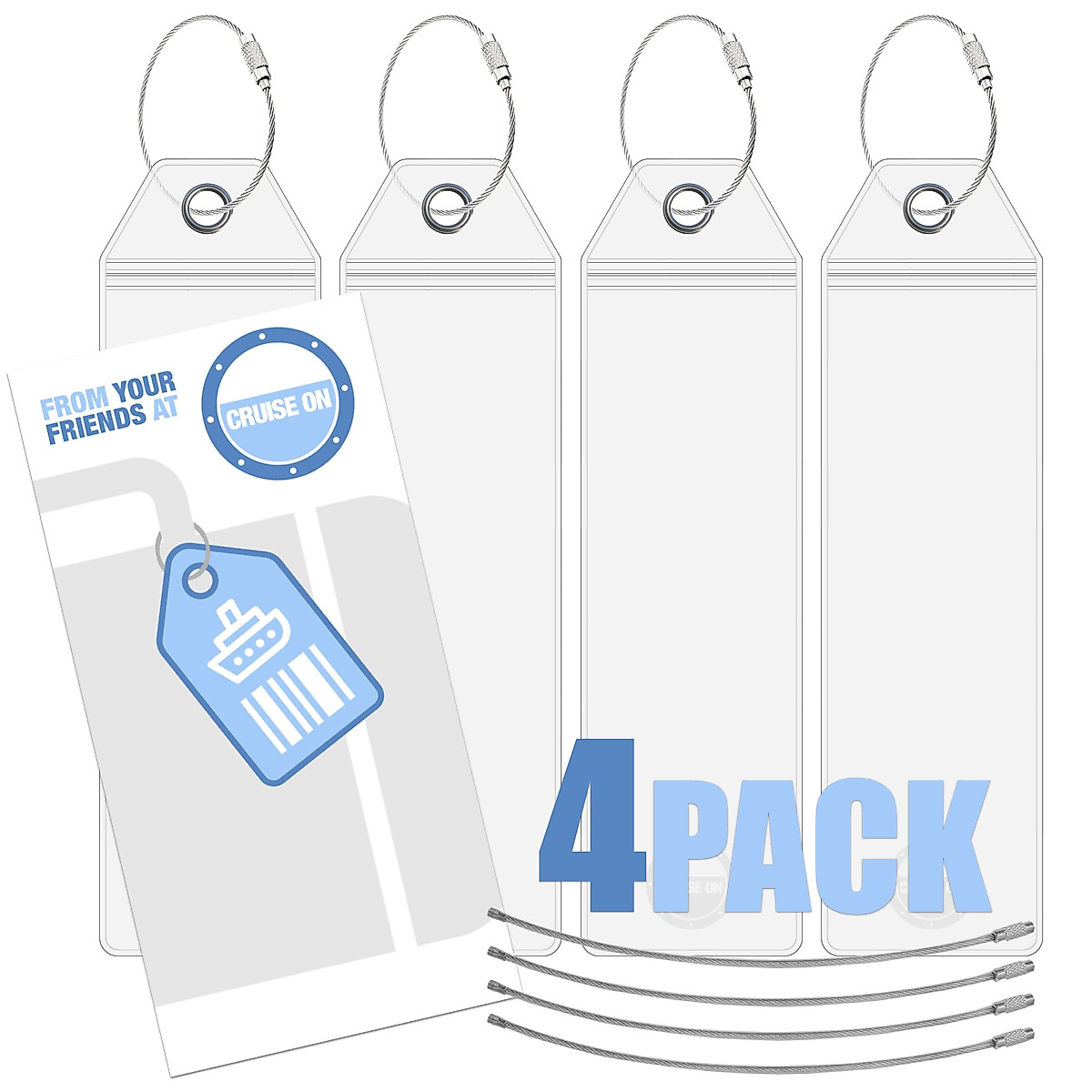 Disney Cruise Luggage Tag Holder by Cruise On [4 Pack] for All Disney Cruise Line DCL Ships Dream, Fantasy, Magic, Wonder, Wish, Treasure, Adventure & Destiny in 2025 & 2026