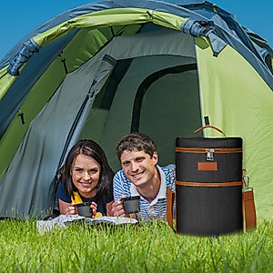 FOCHIER F 2 Bottle Wine Gift Bag, Insulated Wine Bottle Carrier Tote bag, Wine Cooler Bag for Travel, Picnic, Party, Dinner, Great Christmas Day Gift, Black