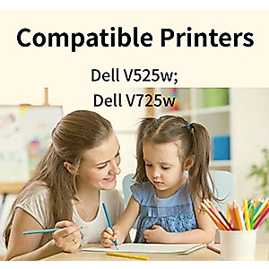 Compatible Dell Series 31 32 33 34 Ink Cartridges Replacement for Dell V525w V725w Printer (2BK, 1C, 1M, 1Y)