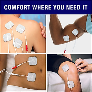Syrtenty TENS Unit Pads 2"X2" 44 Pcs, 3rd Gen Reusable Latex-Free Replacement Pads Electrode Pads with Upgraded Sticky Electrode Pads Gel and Non-Irritating Design for Muscle Stimulator Electrotherapy