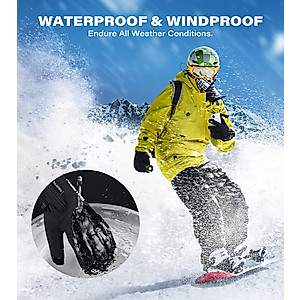 EMITGLAM Winter Gloves Men & Women Made with 3M Premium Insulation, Waterproof Snow Ski Gloves with 10 Touchscreen Fingers & 5-Layer Fabric, Windproof Thermal Warm Gloves for Cold Weather