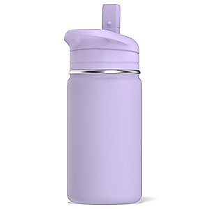Hydrapeak Mini 14oz Kids Water Bottle with Straw Lid, Insulated Water Bottle Kids, Kids Water Bottle Stainless Steel, Kids Water Bottles (Lavender)