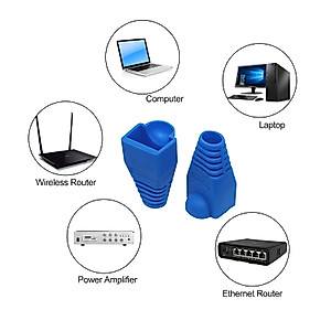 YIOVVOM Soft Plastic Ethernet RJ45 Cable Connector Boots Cover Strain Relief Boots CAT5 CAT5E CAT6 CAT6E 100PCS