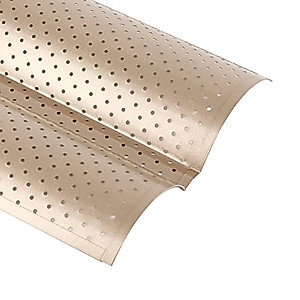 Zerodis Bread Baking Pan, 2 Slots Bread Baking Carbon Steel Baguettes Baking Tray Nonstick Easy to Wash Bakeware Toast Baking Bread Loaf Pan for Kitchen Cooking Baking