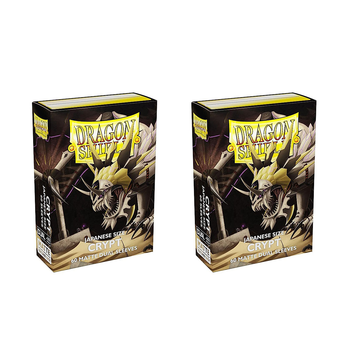 Dragon Shield Bundle: 2 Packs of 60 Count Japanese Size Mini Dual Matte Card Sleeves - Matte Crypt