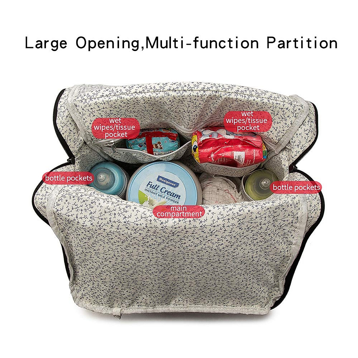 Diaper Bag Backpack Diaper Bag Baby Registry Search Dad Diaper Bag Gender Neutral Baby Stuff Large Diaper Bag (Gray)