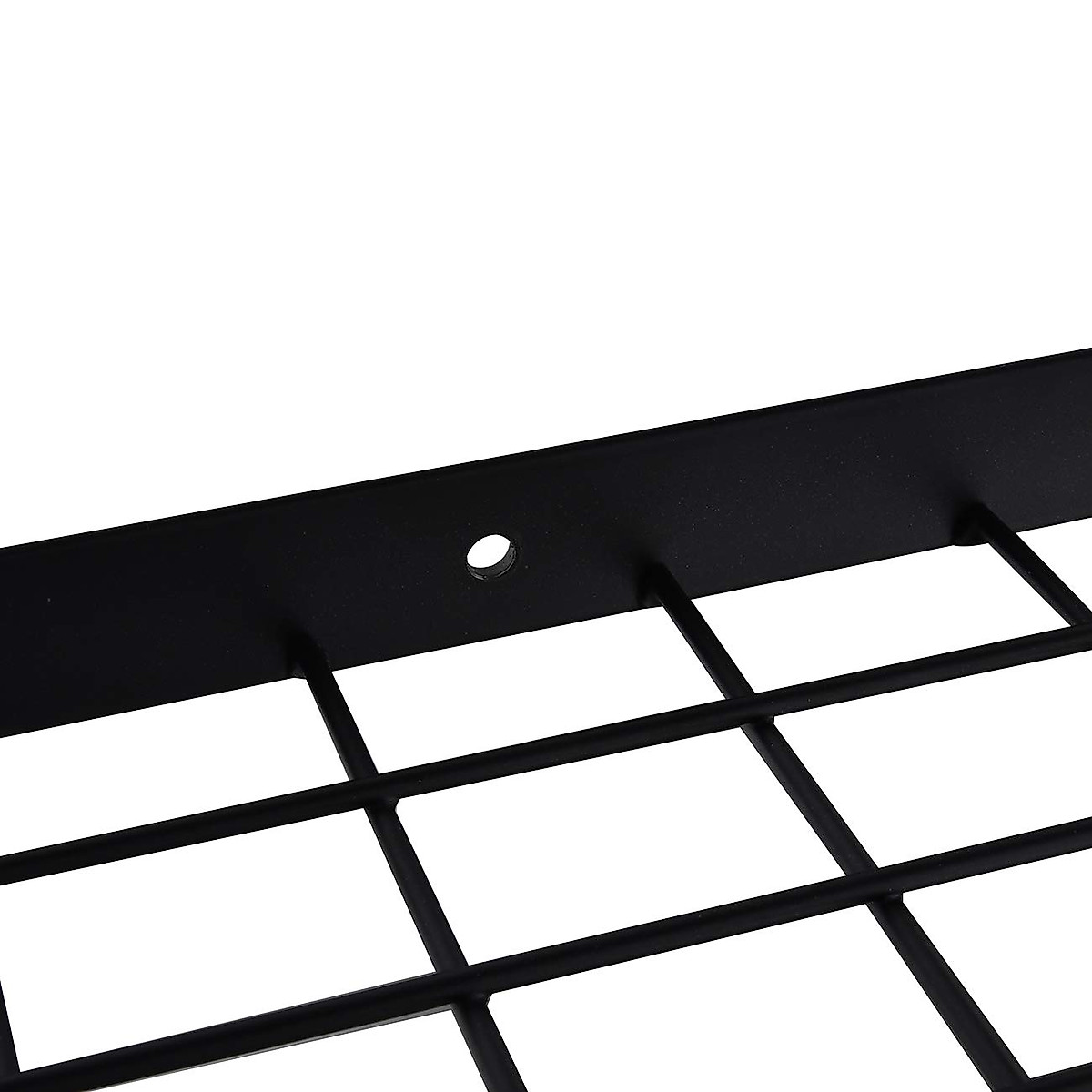 Miyili Pot Rack Square Grid Wall Mounted Kitchen Pot And Pan Organizer Shelf With 10 Hooks, 24 by 10-inch (Black), KR301B1