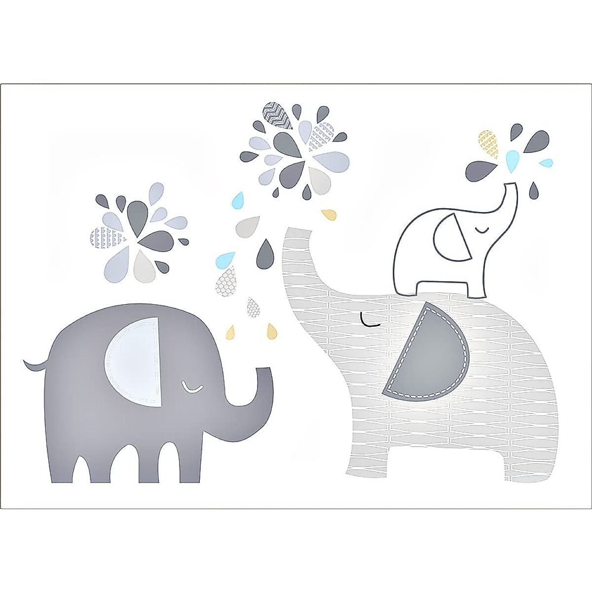 Geapul 4PCS Nursery Baby Crib Bedding Set for Boys Girls Crib Quilt,Crib Sheet,Toddler Pillowcase,Wall Decals Soft Nursery Bedding Set for Baby Bed