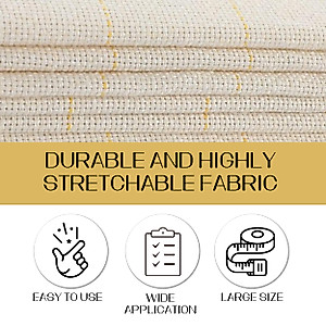 72 x 40 Inch Primary Tufting Cloth and 72 x 40 Inch Non Slip Fabric Final Backing Cloth Monks Cloth for Tufting Gun Rug Tufting Supplies Embroidery Crafts Favors