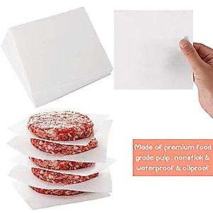 Square Patty Paper 5.5x5.5 Inch, Set of 300, Non Stick Patty Paper Sheets for Burger Press, Patty Serperate and Cake Baking,Freezing and Caramel Candy Wrappers