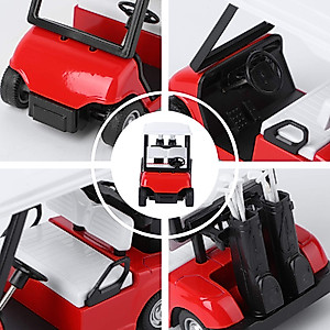 WINOMO Die-cast Model Metal Golf Cart Model,Pull Back Action Golf Cart, Mini 1:20 Scale Golfcart Vehicle for Kids Party Favor Home Office Decor