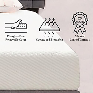 Irvine Home Collection Twin Size 6-Inch, Cooling Gel Memory Foam Mattress, Medium Firm, Cool Sleep and Pressure Relief, CertiPUR-US Certified, Great for Kids, Bunk Beds, Trundles, Campers, Daybeds