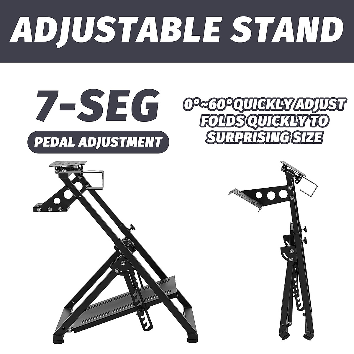 Hottoby Racing Simulator Cockpit Frame Adjustable Thick Circular Tube Fit for Logitech/Thrustmaster G29,G920,G923, T300RS race car seat Flexible Use of Legs,No Steering Wheel,Pedal,Shifter,Seat