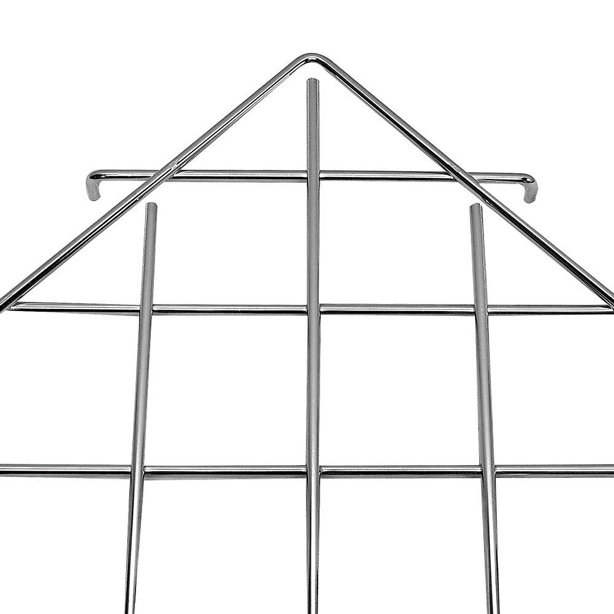DBM IMPORTS 2 Pc - Chrome Corner Triangle Wire Grid Shelf Slat Grid Panel 24'' x 24'' x 32''