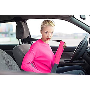 MIRKOO Car Seat Belt Cover Pad, 4-Pack Soft Car Safety Seat Belt Strap Shoulder Pad for Adults and Children, Suitable for Car Seat Belt, Backpack, Shoulder Bag, Laptop Computer Bag(4-Pink)