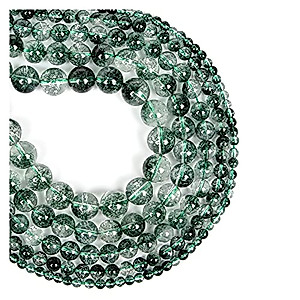 NHBT YU Natural Stone Beads Watermelon Crystal Charm Round Loose Beads for Jewelry Making Needlework Bracelet DIY Strand 4/6/8/10/12 MM T715 (Color : H7381, Item Diameter : 12mm About 30 pcs)