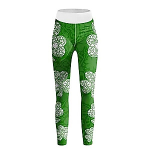 Pilates Running Pants Skinny Women's Good Luck Paddystripes Pants Leggings For Yoga Pants 1x Yoga Pants for Women plus Size (Green, XXL)