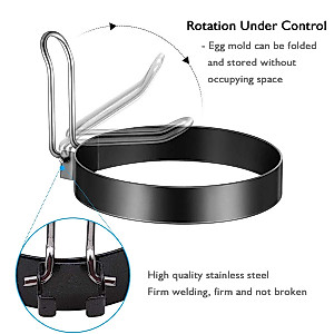 Egg Ring, Round Professional Pancake Mold, Egg Cooker Rings For Cooking, Stainless Steel Non Stick Round Egg Ring Mold For Fried Egg, Pancakes, Sandwiches 4PCS (4 PCS)