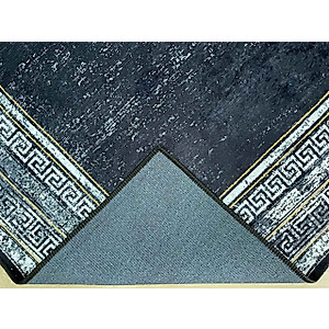 AK RUGS Modern Machine Washable Printed Area Rug Gloria Collection Living Room Bedroom Rug (Charcoal, 6' x 9')