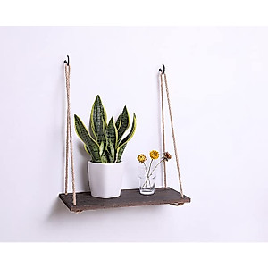 TJLSS Wall-Mounted Shelf Imitated Old Numb Floating Rope Shelf, Farmhouse Organizer Country-Style Home Decoration