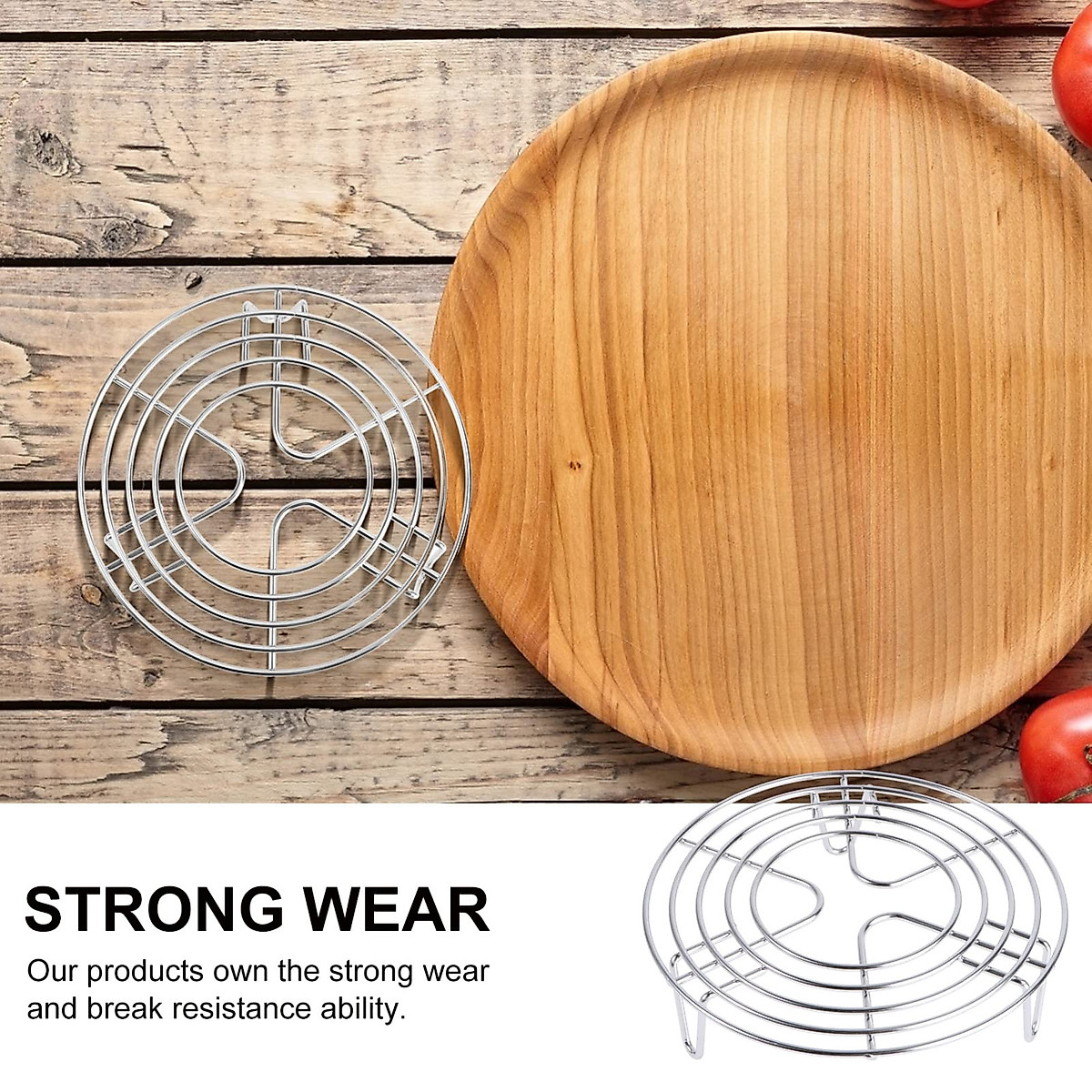 Housoutil Egg Steamer Rice Cooker Stainless Steel Microwave Pressure Cooker Wire Baking Rack Cooking Steaming Rack Egg Cooking Rack Steamer Pot Round Cooking Steam Rack Baking Steam Holder