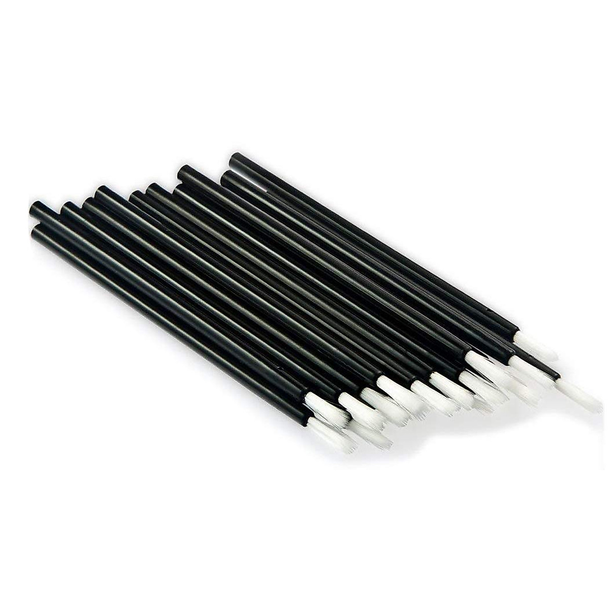Huachnet Disposable Lipstick Gloss Wands with Soft Brush Head Makeup Kits-Pack of 100 (Black-Nylon Hair Lip Brush)