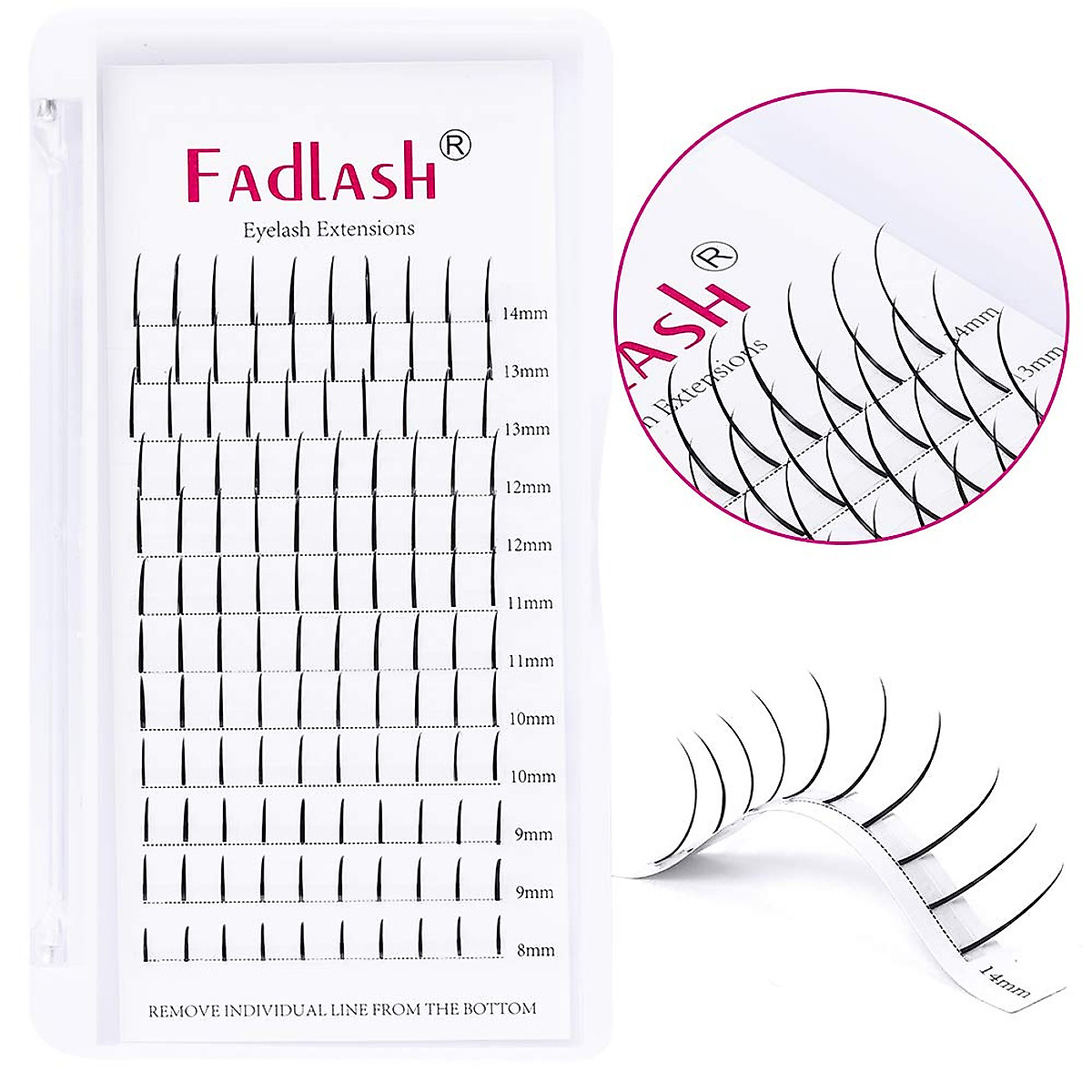 Spike Lash Extensions Mixed Tray Premade Spikes Eyelash Extensions Single Super Thick Eyelash Spikes Individual Lashes Fairy Eyelashes (C Curl, 8-14mm)