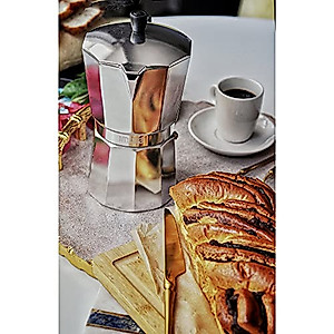 IMUSA USA B120-42V Aluminum Espresso Stovetop Coffeemaker 3-Cup, Silver