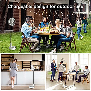 Foldable Oscillating Standing Fan with Remote Control: 8" Portable Rechargeable Misting Table Fans, 7200mah Quiet Collapsible Desk Fan, Floor Pedestal Fan for Cooling Bedroom Office Camping Travel