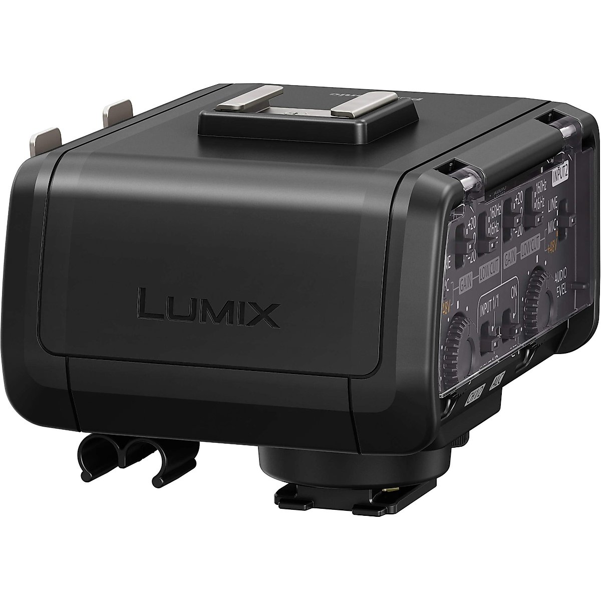 Panasonic Professional XLR Audio Video Microphone Adaptor with 2 XLR Terminals – Accessory Compatible with LUMIX GH5, GH5S, S1 and S1R Mirrorless Digital Cameras - DMW-XLR1, Black
