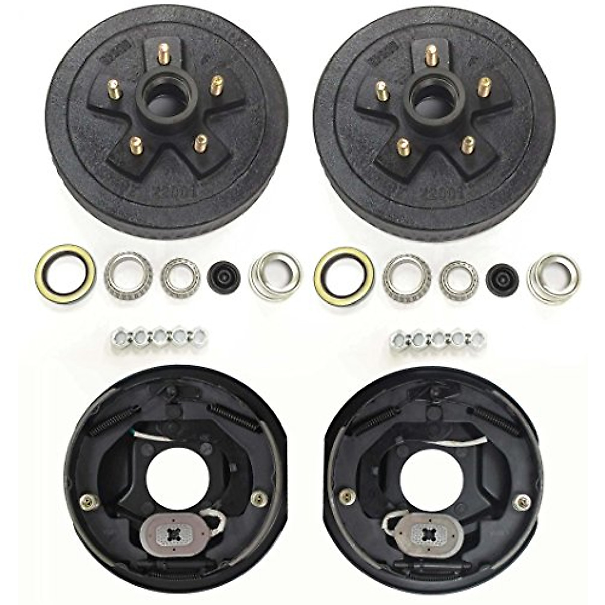Trailer 5 on 4.5" B.C. Hub Drum Kits with 10"x2-1/4" Electric Brakes for 3500 Lbs Axle