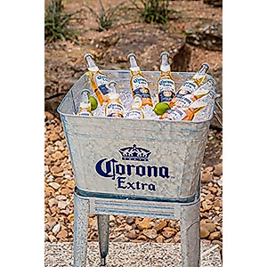 Leigh Country Corona MC 47940 Galvanized Steel 42 Qt. Extra Tub with Stand, Silver