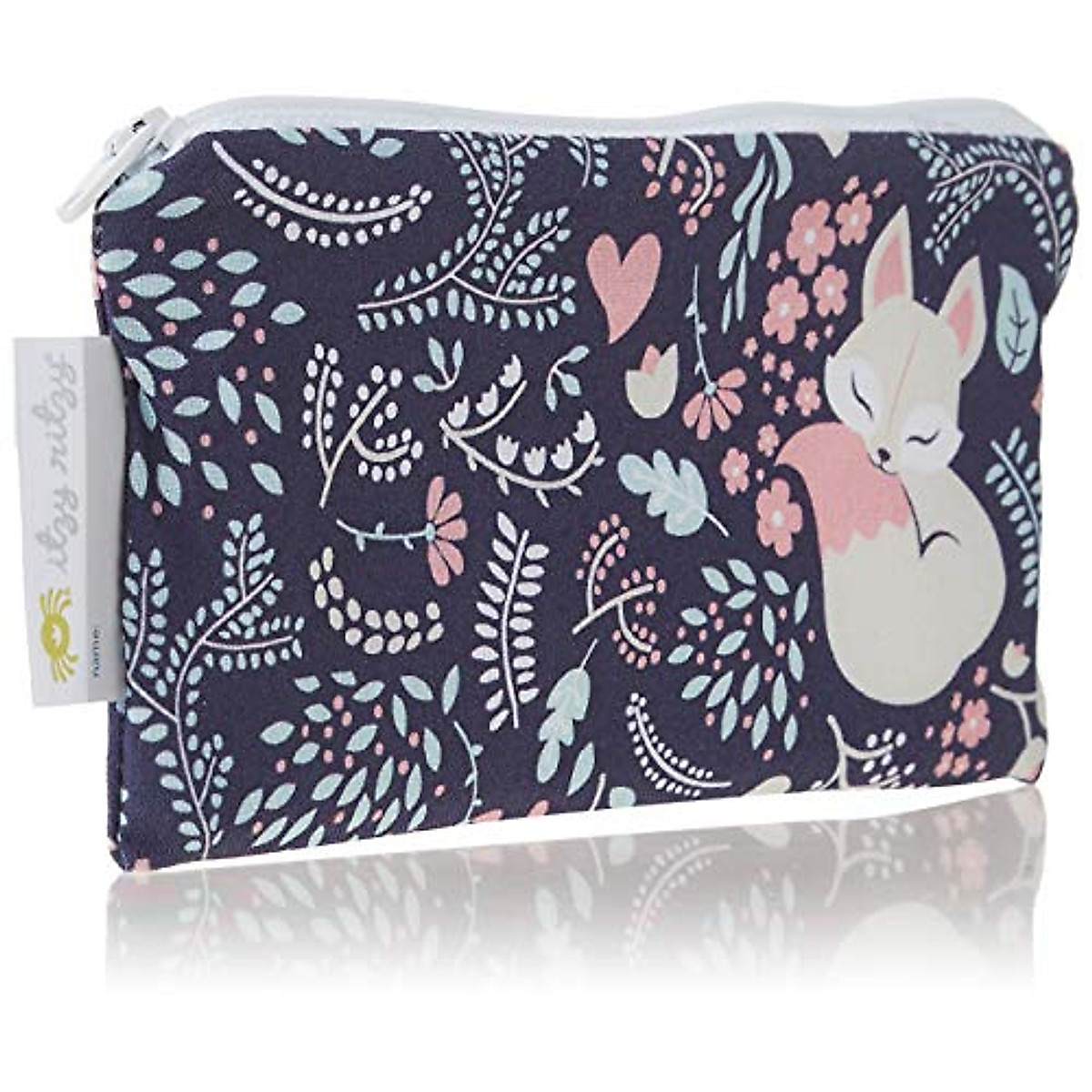 Itzy Ritzy Reusable Mini Snack Bags – 2-Pack of 3.5” x 7” BPA-Free Snack Bags are Food Safe & Washable for Storing Snacks, Pacifiers and Makeup in a Diaper Bag, Purse or Travel Bag, Fox Hollow