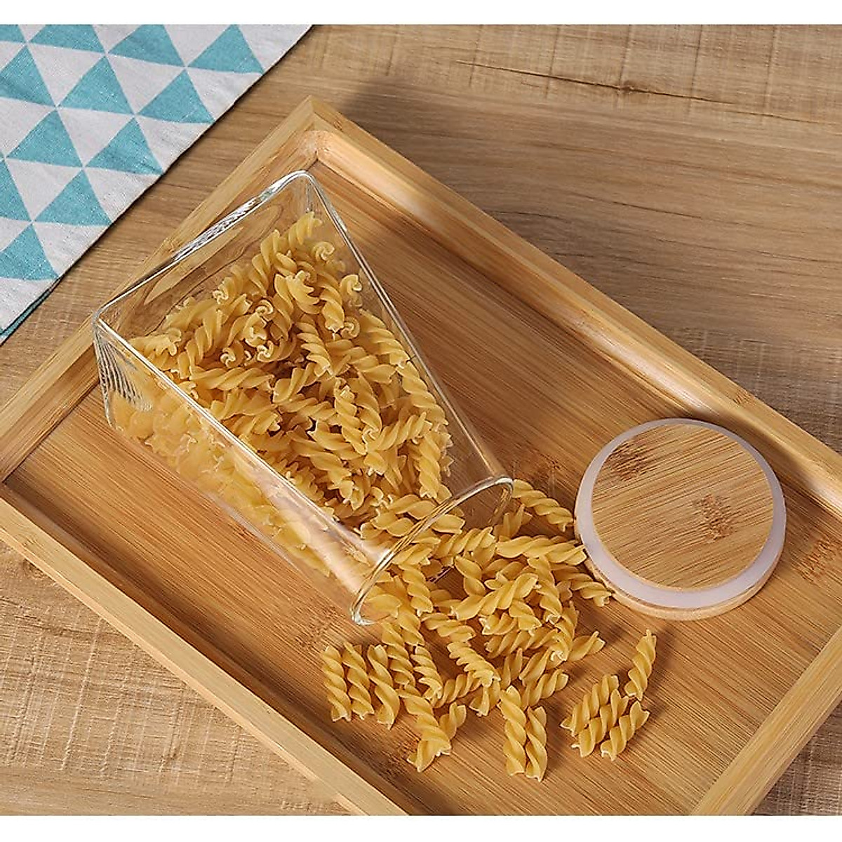 SayasNoy Glass Jars with Lids, Candy Jar with Lid, Coffee jar for Counter, Jar with Airtight Lids, Clear Glass Jar for Candy, Tea, Coffee Bean, Sugar, Spices, Apothecary etc (12oz/350ml)