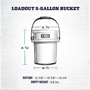 YETI Loadout 5-Gallon Bucket, Impact Resistant Fishing/Utility Bucket, Rescue Red