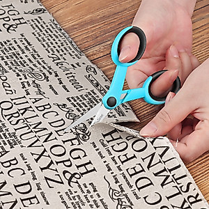 Asdirne 5” Detail Scissors, Embroidery Scissors with Sharp Stainless Steel Blade and Soft Handles, Great for Sewing, Craft, Office and School, 3 Pcs, Blue/Black