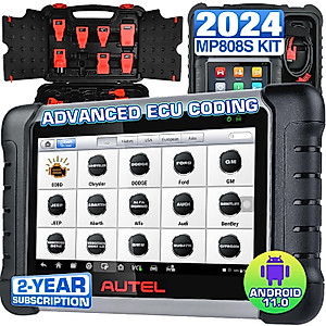 Autel MaxiPRO MP808S PRO Ver. w/ 11 OBD Adapters, 2-Year Free Update, 2024 Advanced ECU Coding Bidirectional Scan Tool, Same as MP900/ MS906S, Upgraded of DS708 DS808 MP808 30+ Service, Work w/ MV108S