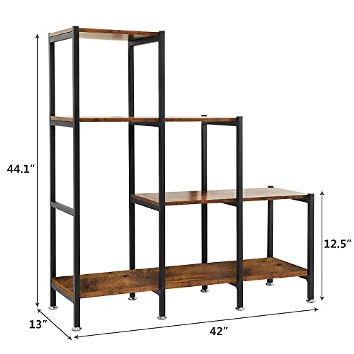 Stylish 4-Tier Stair Step Bookcase for Any Room