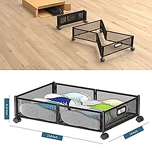 Uyokcnie Under Bed Storage Containers, Under Bed Shoe Storage With Wheels, Foldable Bedroom Storage Organization with Handles, Under Bed Storage Bins Drawer For Clothes, Blankets And Shoes, Bedding