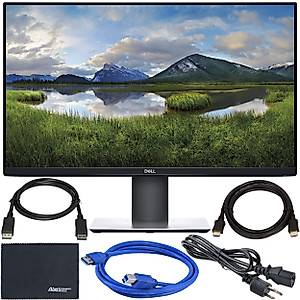 Dell P2719H 27" 16:9 IPS Monitor + Display Port Cable + HDMI Cable + USB 3.0 Cable + Microfiber Cleaning Cloth Monitor Bundle