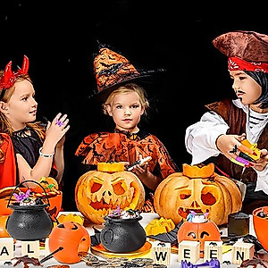 136Pcs Halloween Party Favors-Halloween Toys Assortment for Kids-Mini Candy Cauldron Kettles with Halloween Toys in Bulk-Trick or Treat, Goodie Bags Stuffers, Carnival Prizes, Party Supplies