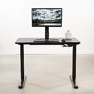 VIVO Black 43 x 24 inch Universal Solid One-Piece Table Top for Standard and Sit to Stand Height Adjustable Home and Office Desk Frames, DESK-TOP43B