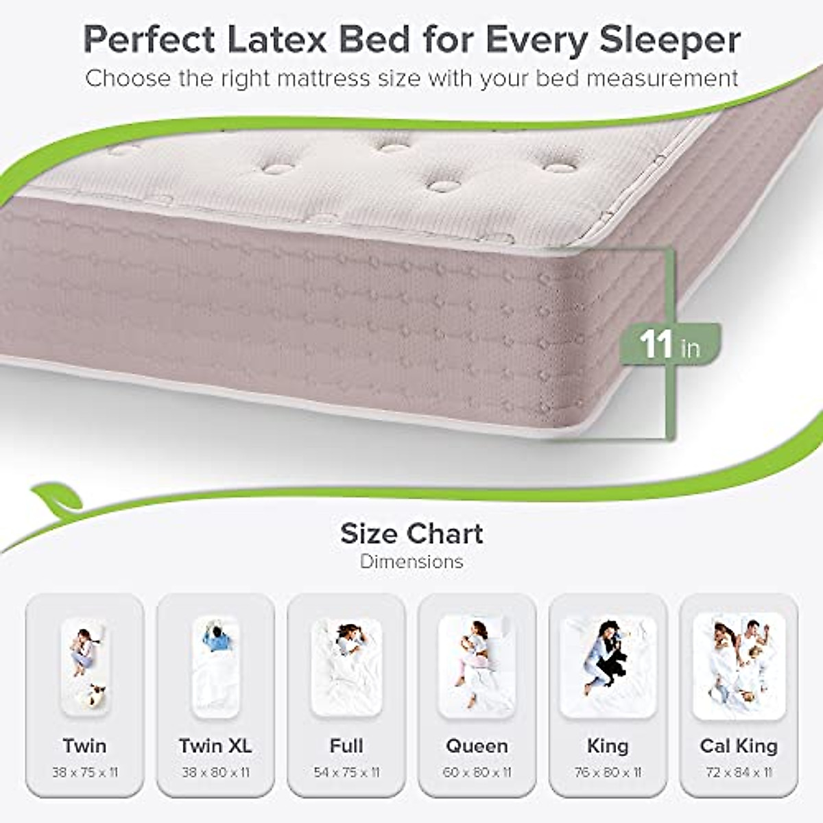 Eco Terra | Natural Latex | Luxury Hybrid Mattress | Medium Firm Mattress with Encased Coil Spring | King