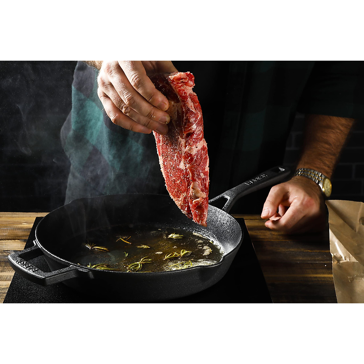 Babish Cast Iron Preseasoned Skillet, 12-Inch