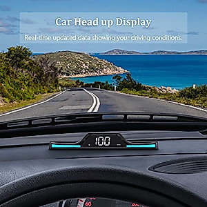 AWOLIMEI Digital Speedometer for Car g15 ，Heads Up Display for Cars with Overspeed Alarm, Fatigue Driving Alarm，USB Plug and Play，Suitable for All Car (G15)