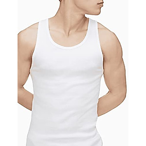 Calvin Klein Men's Cotton Classics 5-pack Tanks, 3 White/2 Grey Heather, Medium