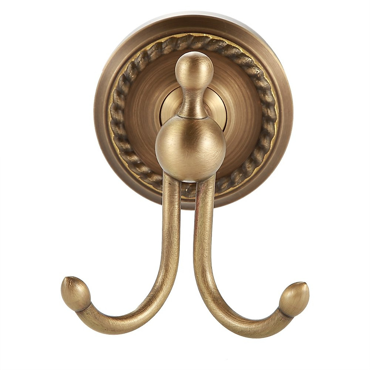 Brass Towel Hooks, Antique Robe Hooks Wall Mounted Double Coat Hook Bathroom Towel Hook Antique Brass Towel Hook for Bathroom, Hotel, Home