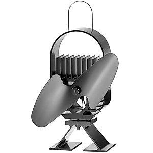 Ecofan® AirDeco I, Superior Performance Stove Fan, Heat Powered, Contemporary Style. Low Start Temperature, 160CFM Black Blade, Mid-Sized